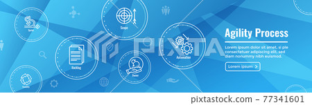 Agile Scrum Process and development icon set... - Stock Illustration ...