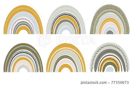 Set of cute rainbows in scandinavian style.... - Stock Illustration ...