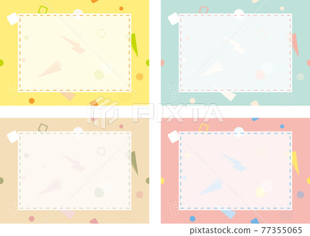 Hand-painted stitch frame, cute geometric... - Stock Illustration ...