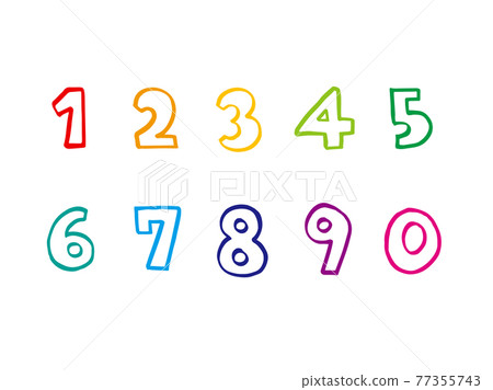 Cute numbers 1 ~ 0 (brown color) / handwritten... - Stock Illustration ...