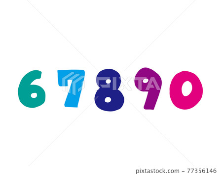 Cute number number 67890 / handwritten... - Stock Illustration ...