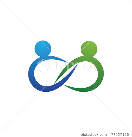 infinity people family and community logo vector - Stock Illustration [77357136] - PIXTA