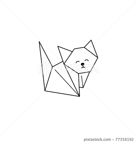 Origami Cat Icon in a Trendy minimalistic... - Stock Illustration [77358192] - PIXTA