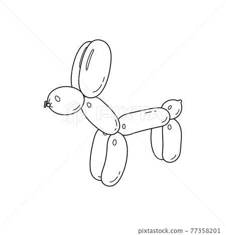 Balloon Dog Icon in Minimal Tendy Style. Vector... - Stock Illustration ...
