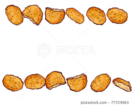 Pen drawing watercolor croquette top and bottom... - Stock Illustration ...