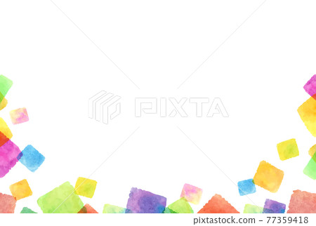 Colorful and cute square watercolor background... - Stock Illustration ...