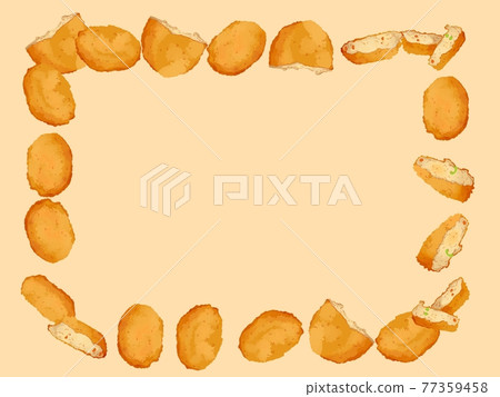 Watercolor croquette rectangular frame ivory - Stock Illustration ...