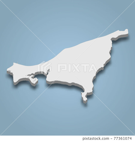 3d isometric map of Wolin is an island in Poland - Stock Illustration ...