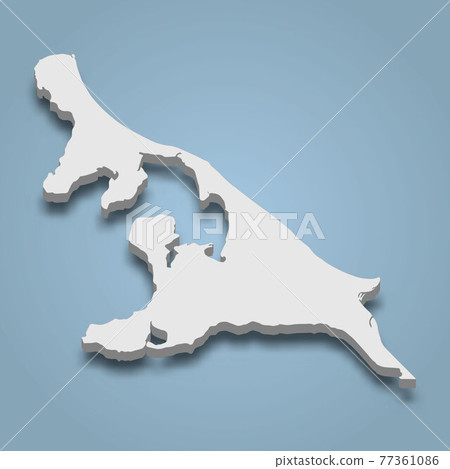 3d isometric map of Usedom is an island in Germany - Stock Illustration ...