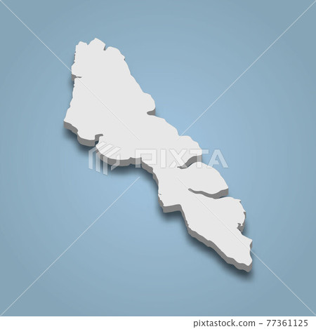 3d isometric map of Streymoy is an island in... - Stock Illustration ...