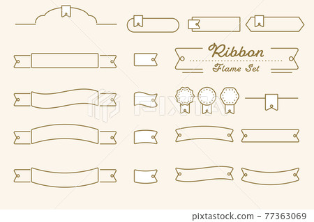 Cute design ribbon frame - Stock Illustration [77363069] - PIXTA
