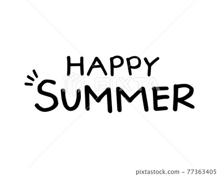 Cute HAPPY SUMMER / Handwritten character... - Stock Illustration ...