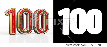 Number one hundred (number 100) with red... - Stock Illustration ...