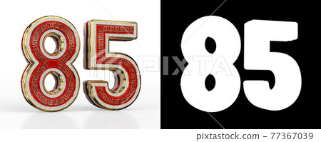Number eighty-five (number 85) with red... - Stock Illustration ...