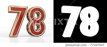 Number seventy-eight (number 78) with red... - Stock Illustration ...
