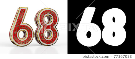 Number sixty-eight (number 68) with red... - Stock Illustration ...