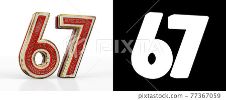 Number sixty-seven (number 67) with red... - Stock Illustration ...