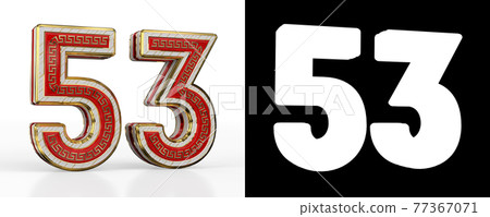 Number fifty-three (number 53) with red... - Stock Illustration ...