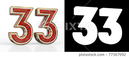 Number thirty-three (number 33) with red... - Stock Illustration ...