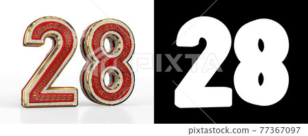Number twenty-eight (number 28) with red... - Stock Illustration ...