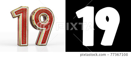 Number nineteen (number 19) with red... - Stock Illustration [77367108 ...