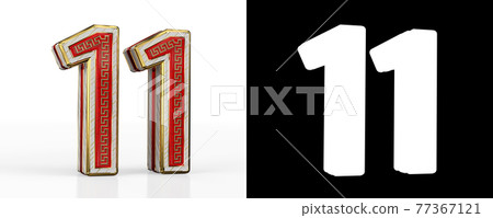 Number eleven (number 11) with red transparent... - Stock Illustration ...
