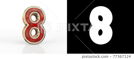 Number eight (number 8) with red transparent... - Stock Illustration ...