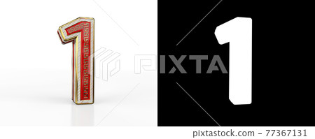 Number one (number 1) with red transparent stripe-插圖素材 [77367131] - PIXTA圖庫