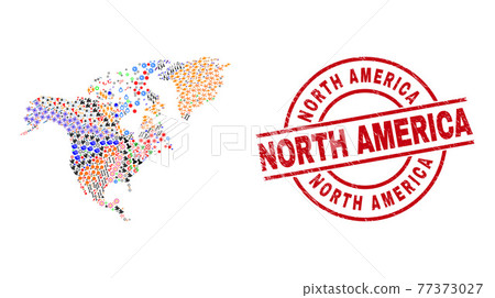 North America Textured Watermark and North... - Stock Illustration ...