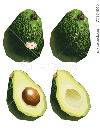Paper-cutting avocado - Stock Illustration [77374049] - PIXTA