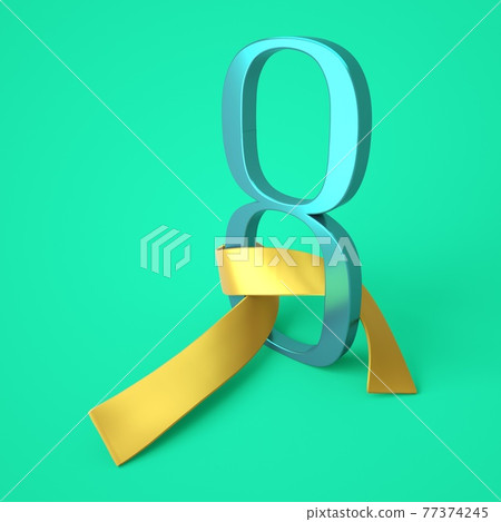 Number eight with a gold ribbon, 8th day of the... - Stock Illustration ...