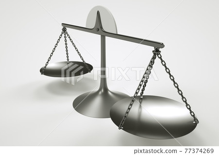 Old-style metal scales on a white background,... - Stock Illustration ...