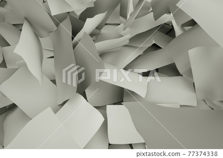 Many sheets of paper fall to the floor, 3D render - Stock Illustration ...