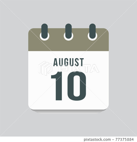 Icon day date 10 August, template calendar page - Stock Illustration ...