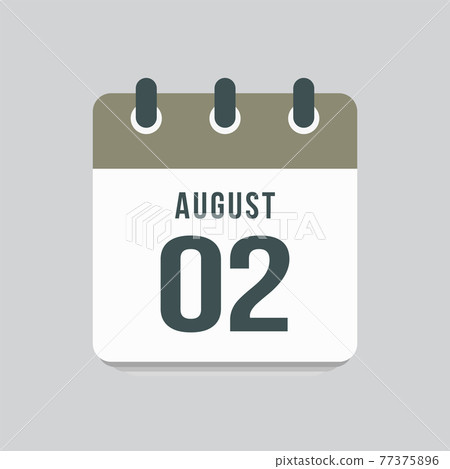 Icon day date 2 August, template calendar page - Stock Illustration ...