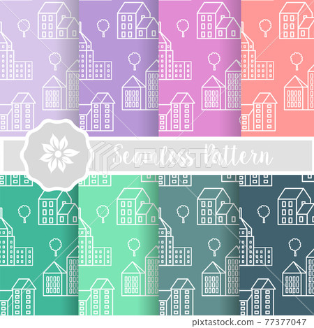 architecture seamless pattern - Stock Illustration [77377047] - PIXTA