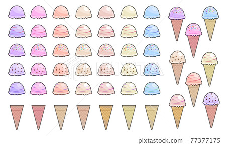 Pastel ice cream set vector illustration - Stock Illustration [77377175 ...