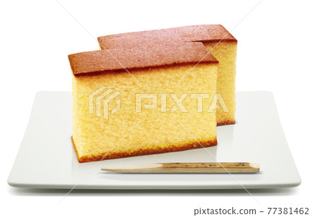 Castella Illustration Set Real Plate - Stock Illustration [77381462 ...