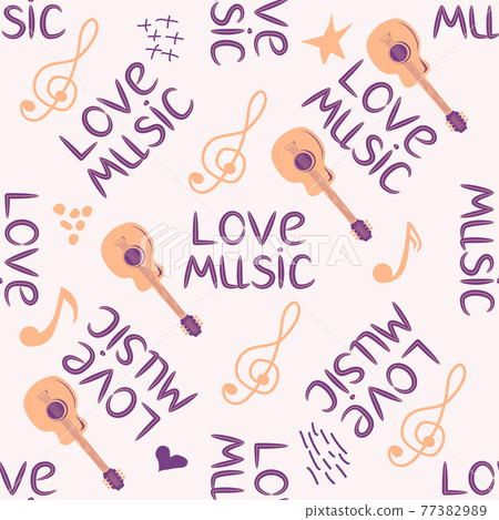 Love music seamless pattern with country... - Stock Illustration ...