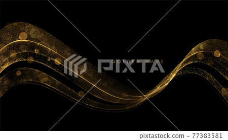 Abstract Gold Waves. Shiny golden moving lines... - Stock Illustration ...