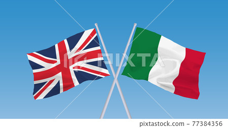 Italian and British flags - Stock Illustration [77384356] - PIXTA
