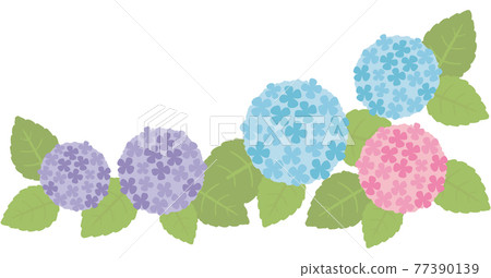 Simple and cute hydrangea corner frame blue,... - Stock Illustration ...