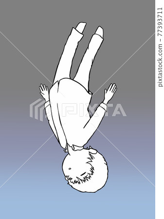 Falling person white background gradient - Stock Illustration [77393711 ...