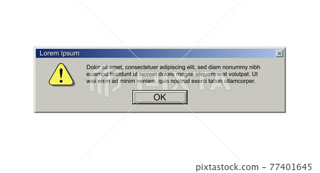 Old computer window with error message. Retro...-插圖素材 [77401645] - PIXTA圖庫