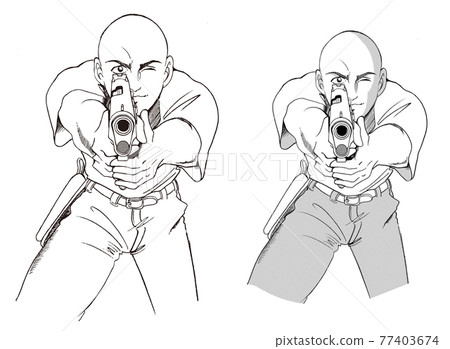 GUN, gun, front, hold - Stock Illustration [77403674] - PIXTA