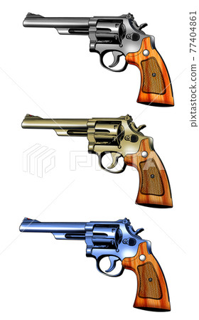 Large, revolver, revolver GUN, magnum, color,... - Stock Illustration ...