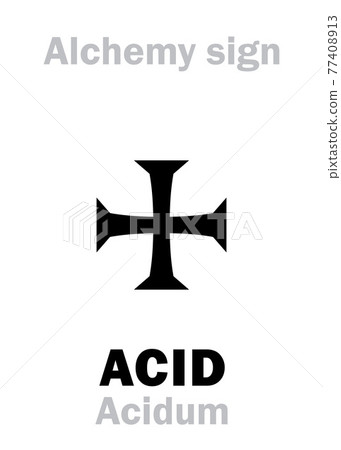 Alchemy Alphabet: ACID (Acidum), Acidic... - Stock Illustration ...