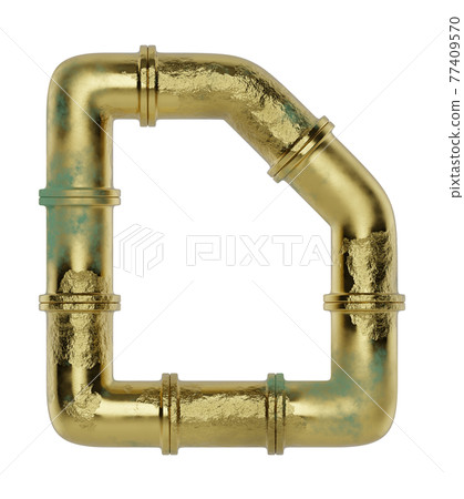 Letter D made of pipe isolated on white... - Stock Illustration ...