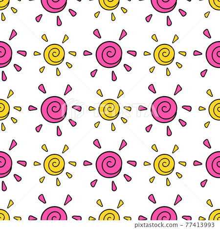 sunlight sunny seamless pattern textile print.... - Stock Illustration ...