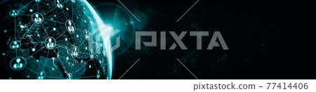 People network and global earth connection in... - Stock Illustration ...